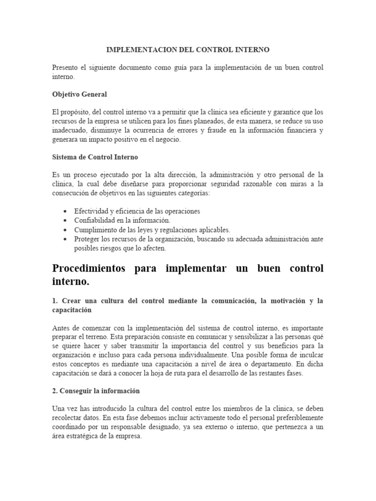 Control Interno | Descargar gratis PDF | Auditoría | Business