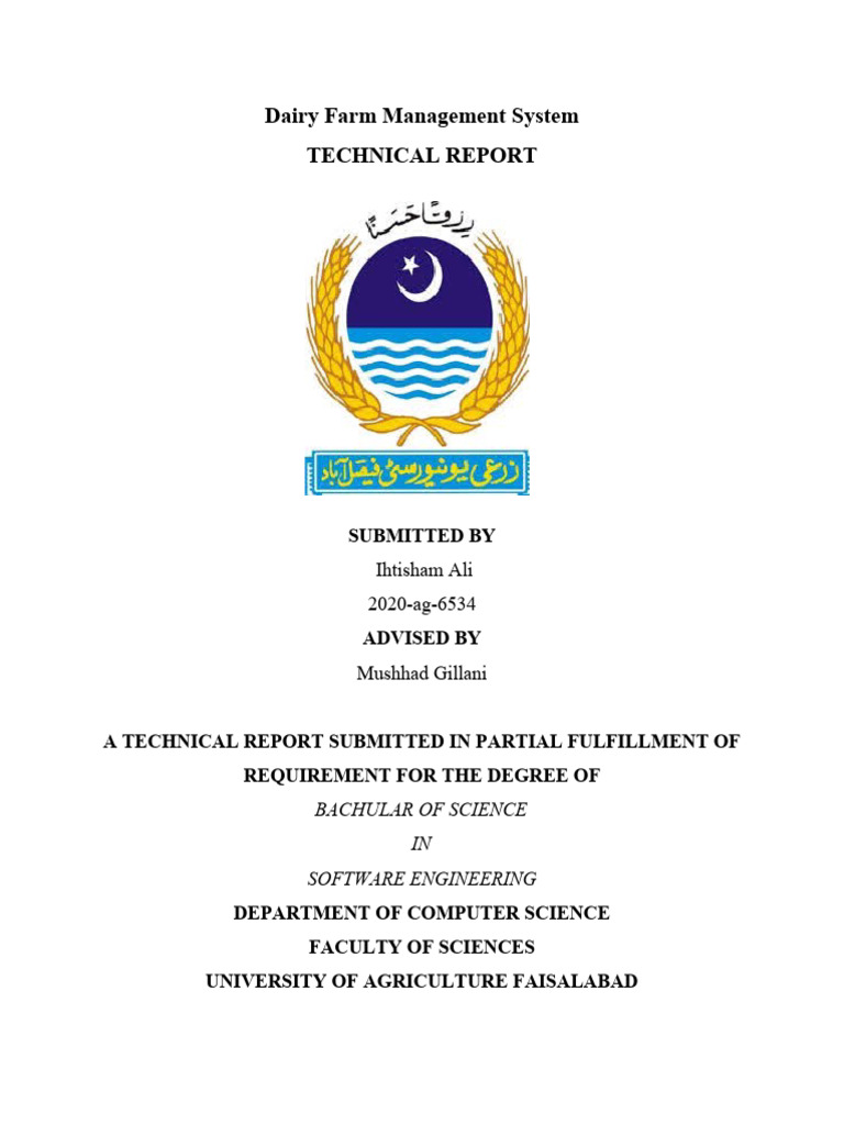 dairy form management system report | PDF | Use Case | Regulatory Compliance