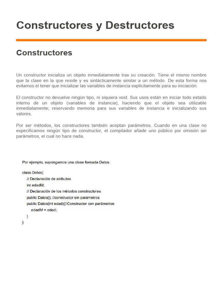 Constructores Y Destructores Pdf Informática Arte
