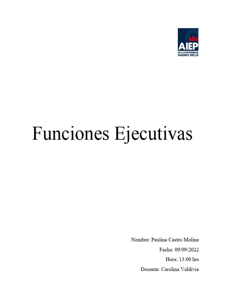 Funciones Ejecutivas | PDF | Funciones ejecutivas | Teoria de la mente