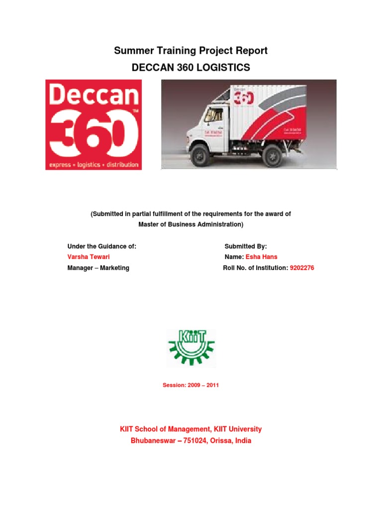 MBA Logistics Project Report | PDF | Logistics | Survey Methodology