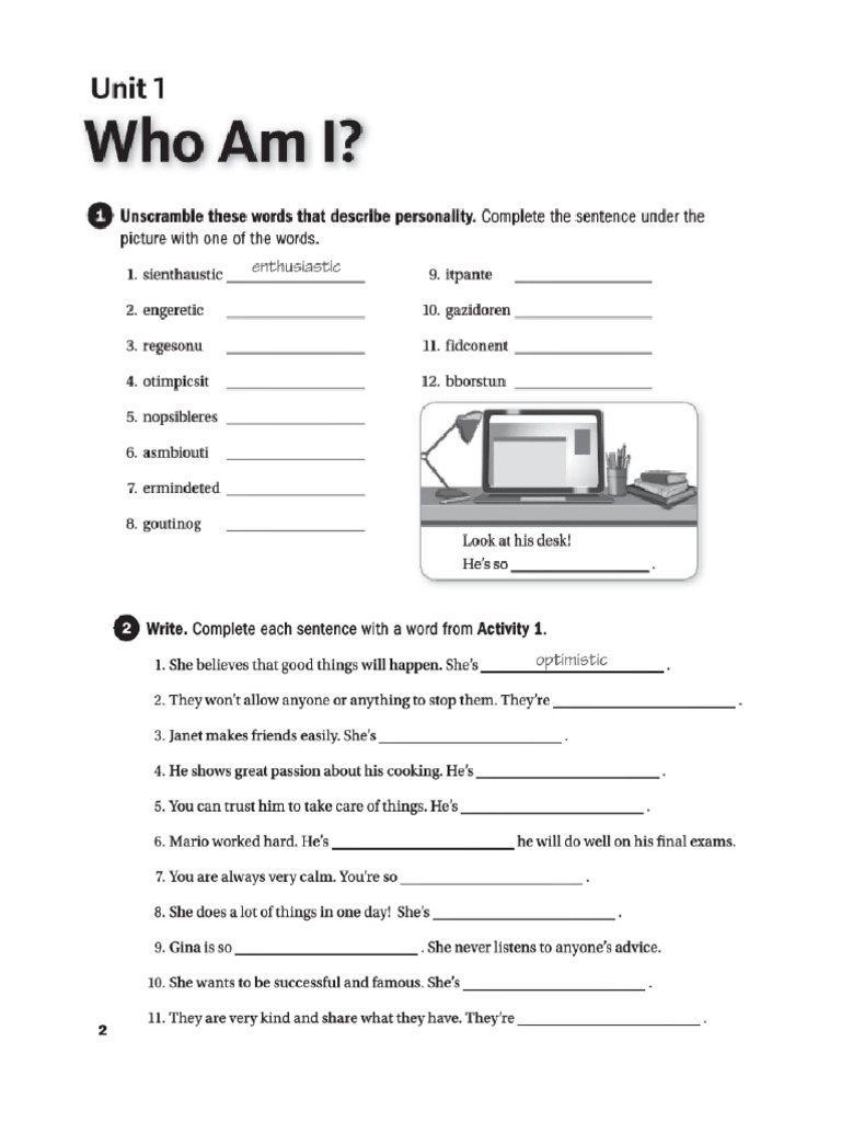 Workbook UNIT 1 | PDF