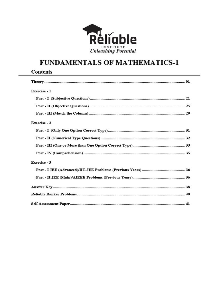 Fundamentals of Mathematics-1 - Eng - 2022-23 | PDF | Set (Mathematics ...