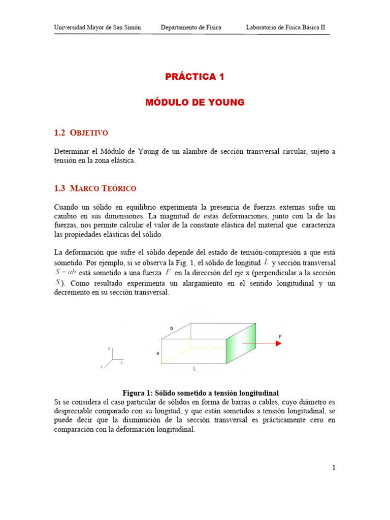 Modulo Young | PDF | El módulo de Young | Deformación (ingeniería)
