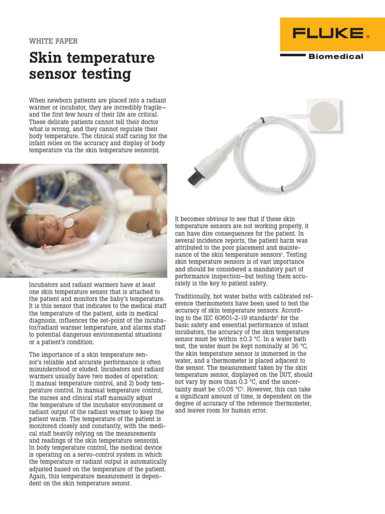 Skin Temperature Sensor Testing: White Paper | PDF | Thermometer ...