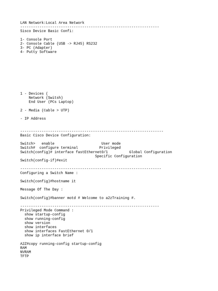 0 Basic Switch Configuration Pdf Computers