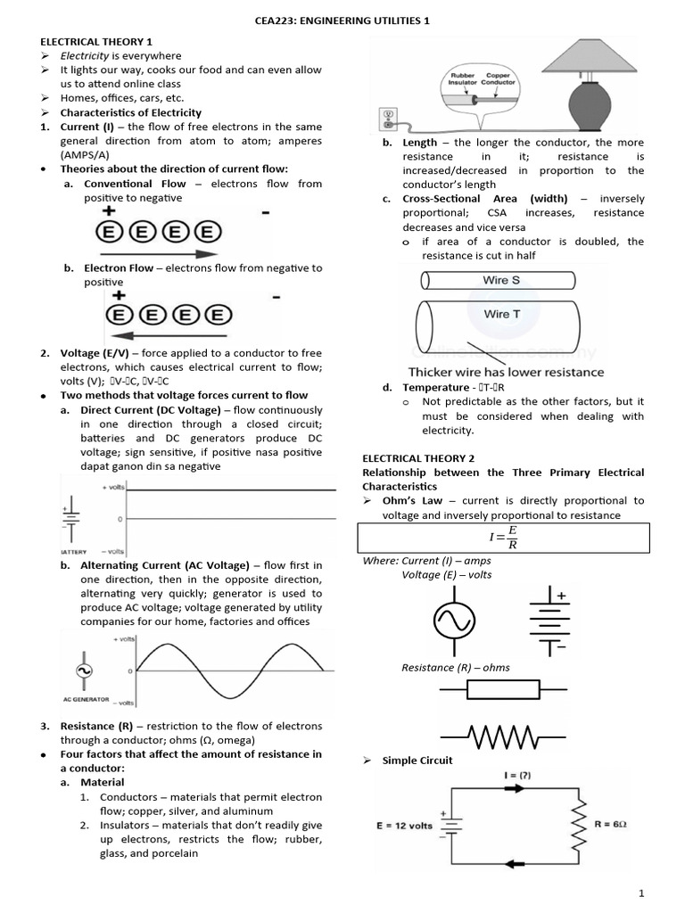 Cea223 Lecture | PDF | Electrical Resistance And Conductance | Electric ...