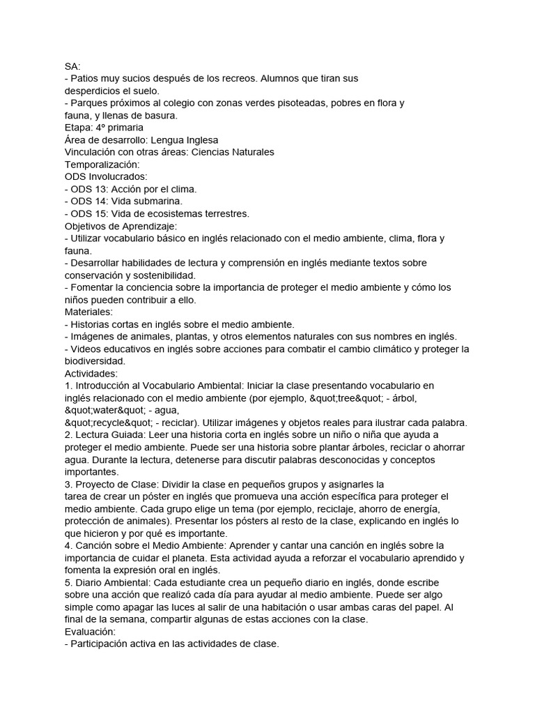 Protectores Del Planeta - Aprendiendo Inglés y Cuidando El Medio ...