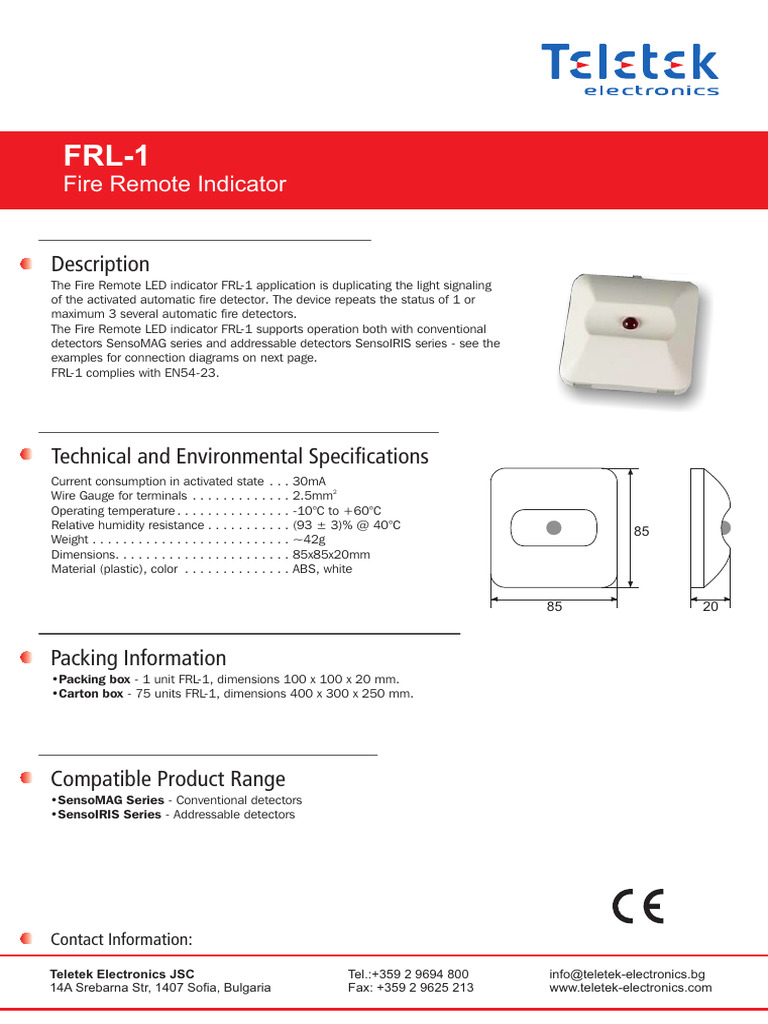 FRL-1 Datasheet 032017 | PDF | Equipment | Electronics