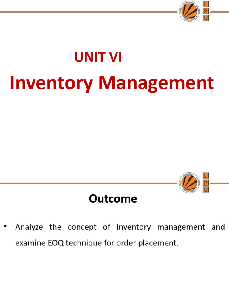 Unit 6 1 Pdf Inventory Economies