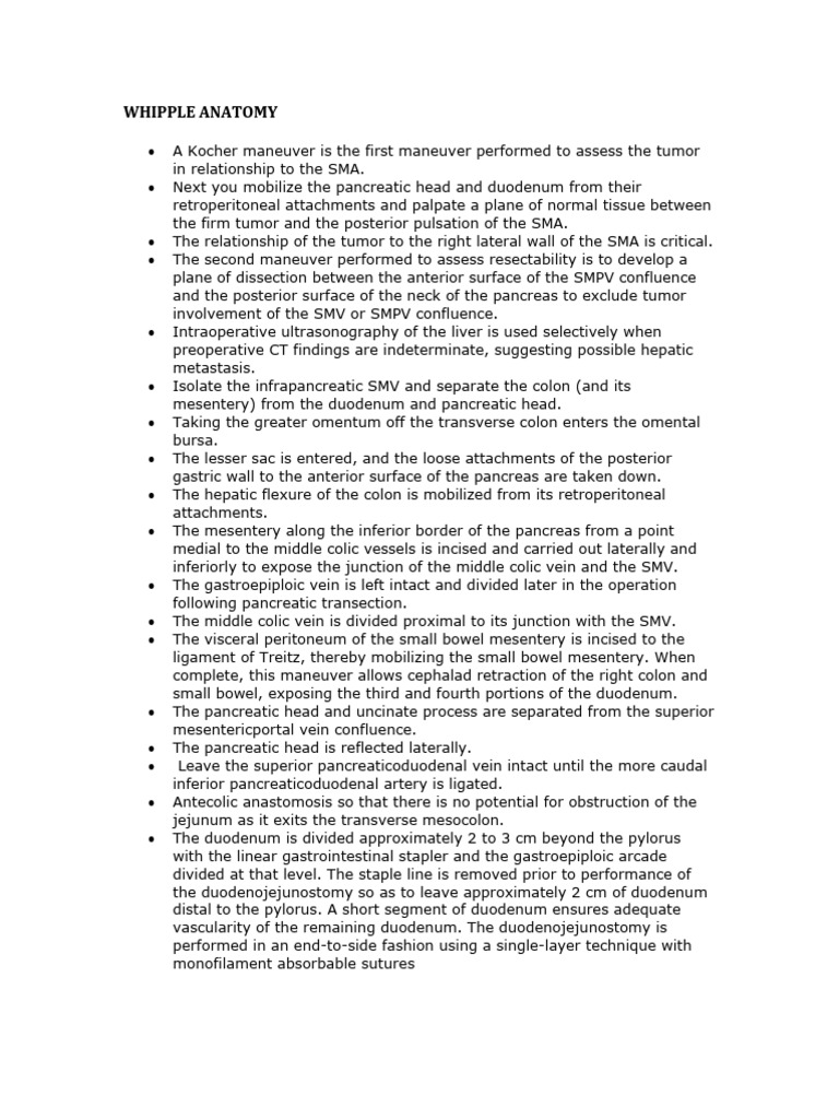 Whipple Anatomy | Download Free PDF | Gastroenterology | Abdomen