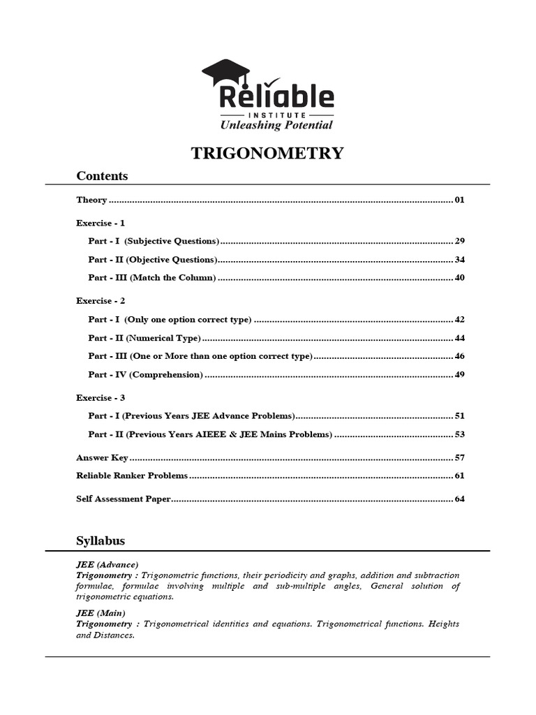 Trigonometry 2022-23 Eng PC | PDF | Trigonometric Functions | Trigonometry
