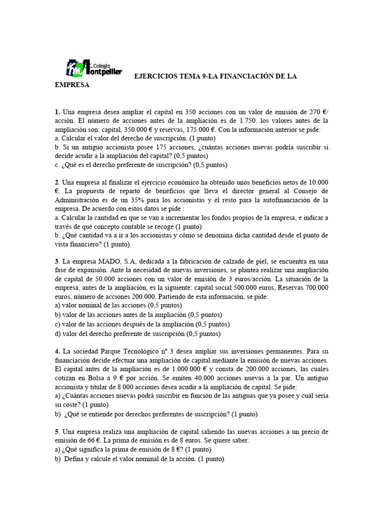 Ejercicios Tema 9-Moodle | Descargar gratis PDF | Compartir (Finanzas) | Bancos