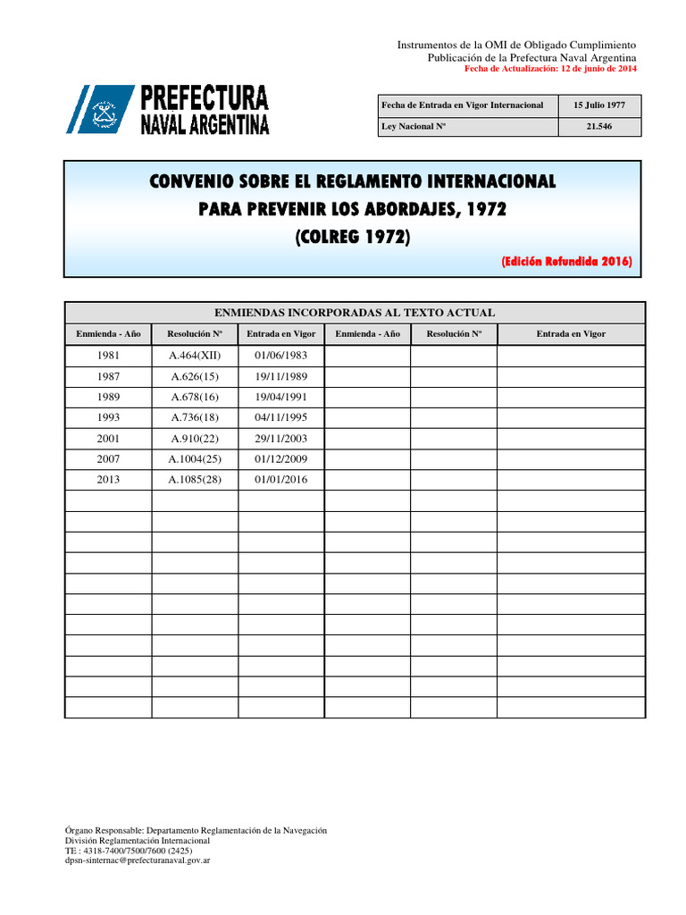 Colreg 1972 Edicion 2016 | Descargar gratis PDF | Radar | Barlovento y ...