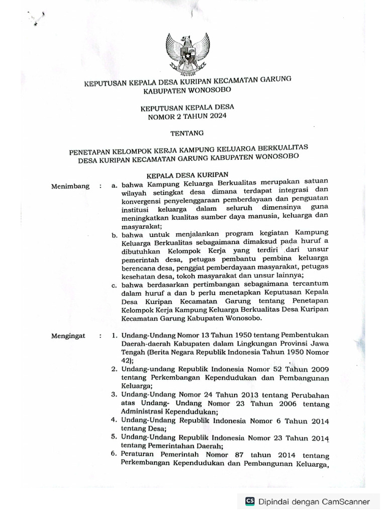 SK Pokja Kampung KB | PDF