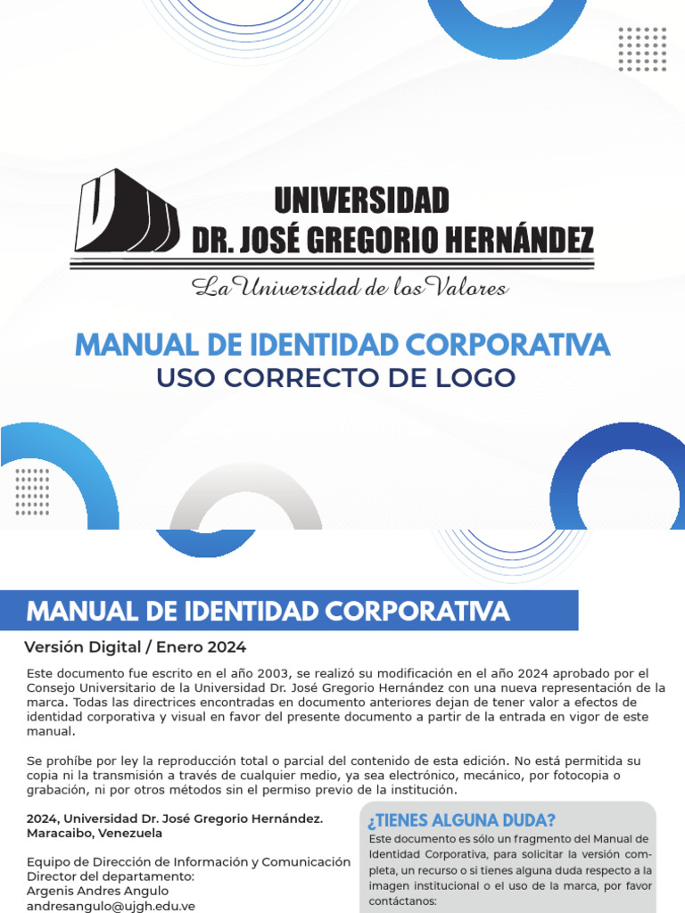 Manual de Identidad - Uso Del Logo UJGH | PDF