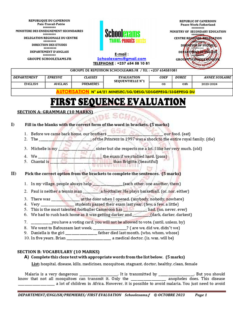 SEQ-1-ANGLAIS-PREMIERE-By-Schoolexams.fr_ | PDF | Midwife | Midwifery