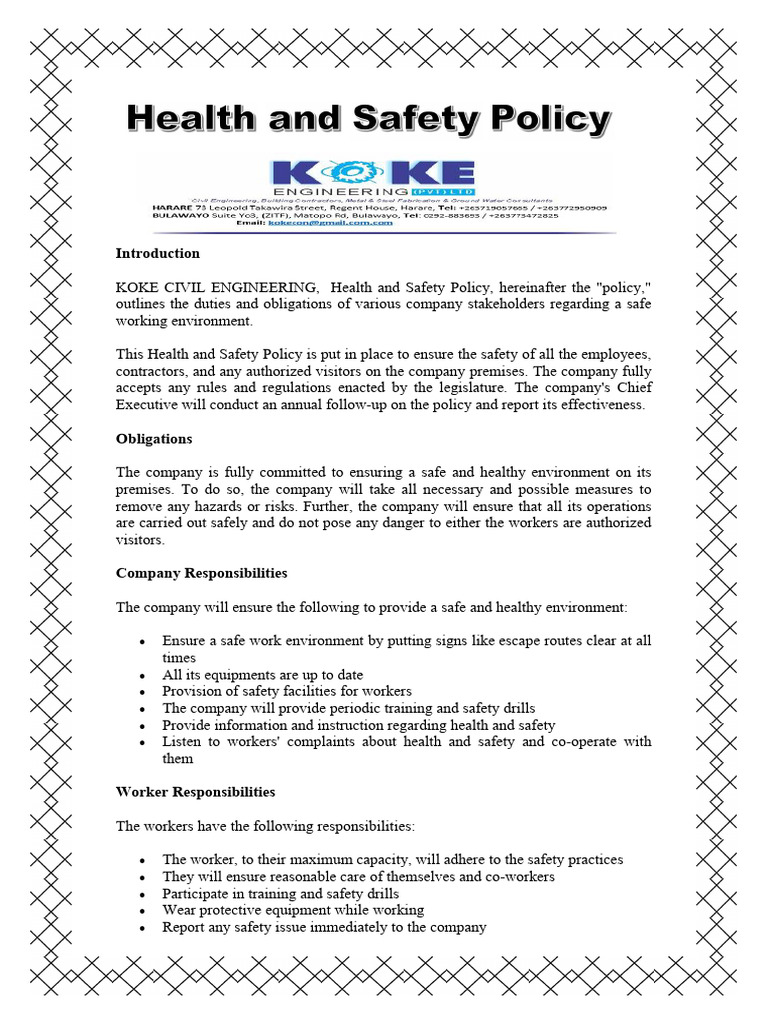2024 Hse Policy | PDF | Occupational Safety And Health | Safety