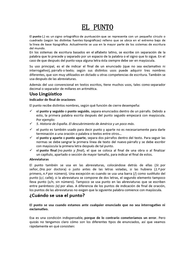 El Punto | PDF | Codificaciones | Notación