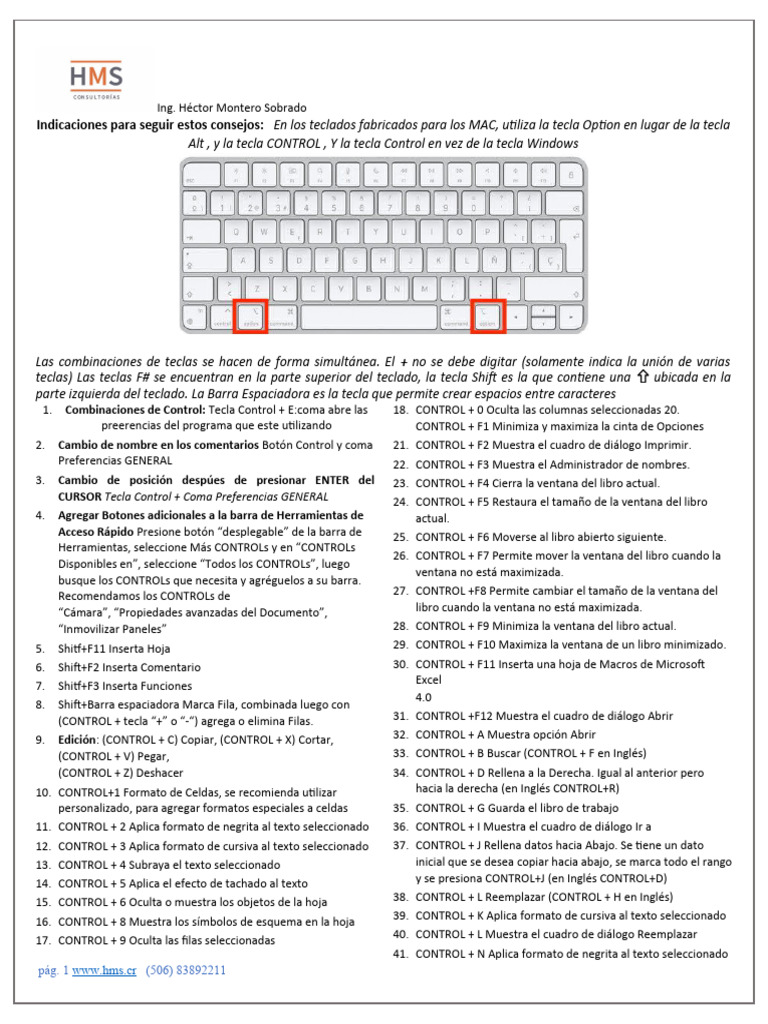 Resumen de Atajos y Procedimientos para Mac | PDF | Ventana (informática) | Microsoft Excel