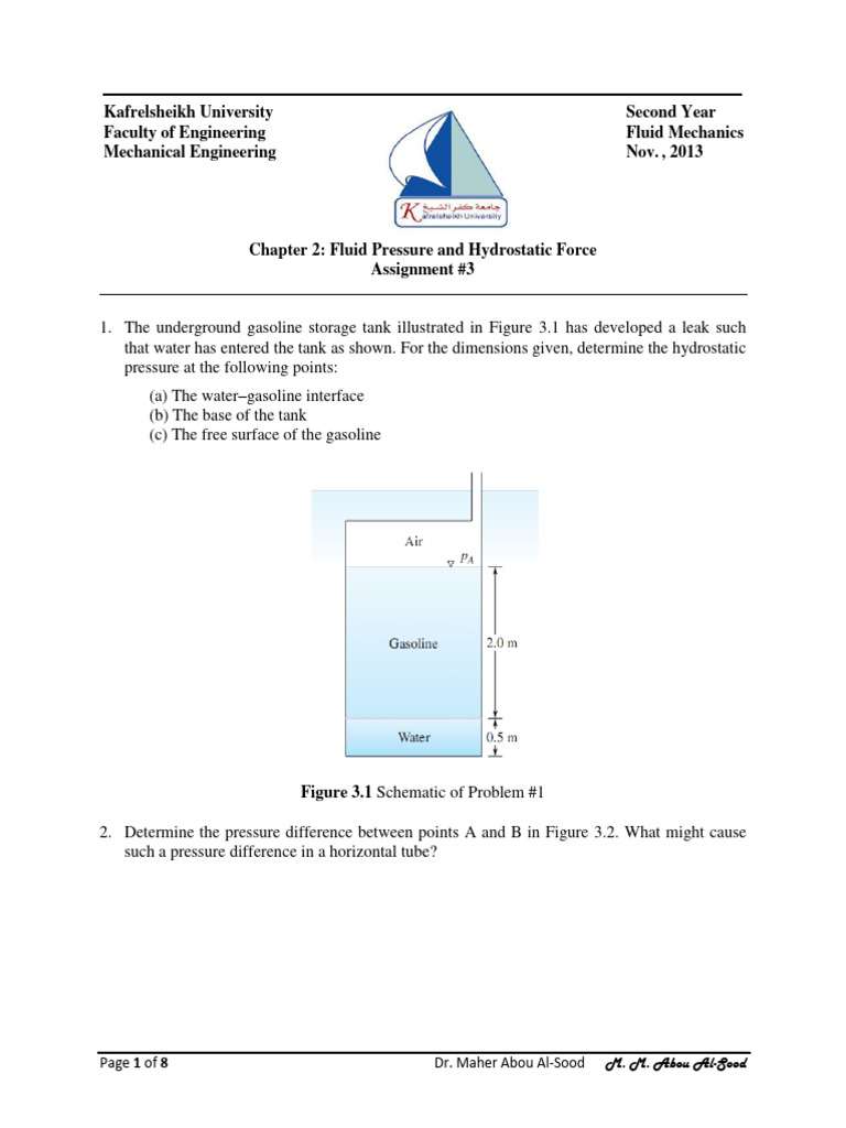 Assignment #3 | PDF | Pressure | Density