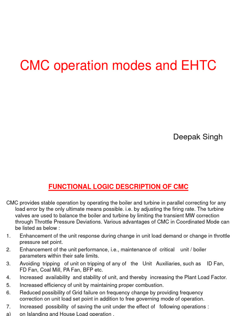 CMC Operation Modes and EHTC | Download Free PDF | Boiler | Electrical Grid