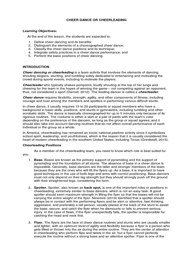 PATH FIT 4 MODULE | PDF | Cheerleading | Dances