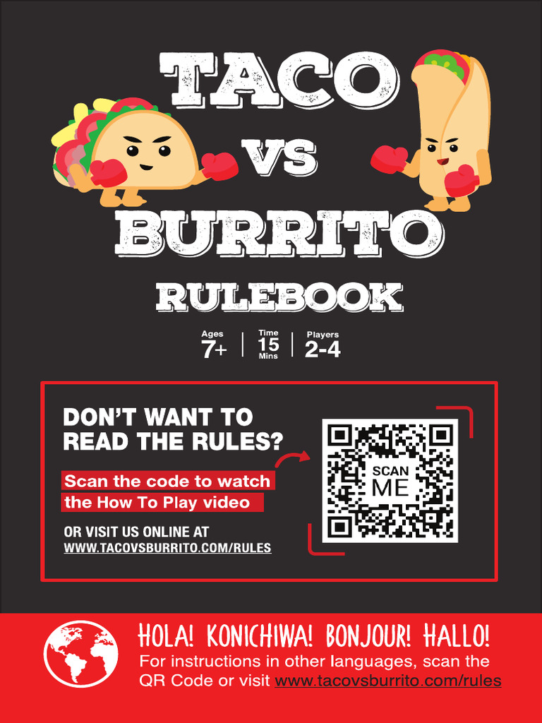 Taco vs Burrito Instructions - English | PDF