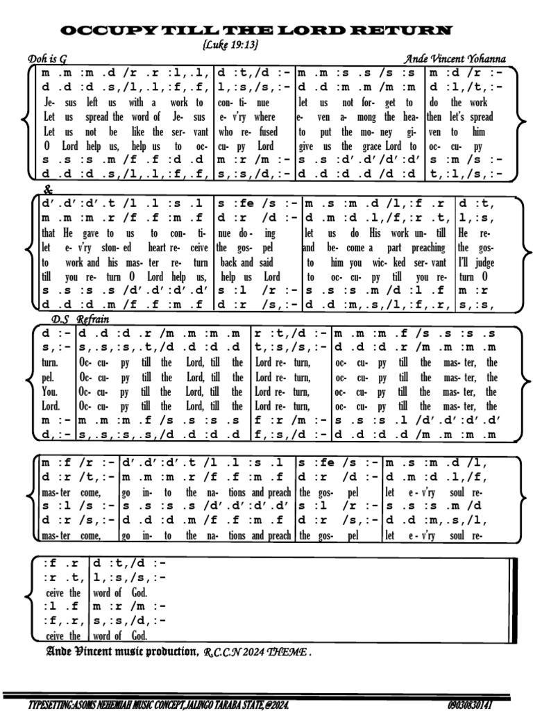 Occupy Till The Lord Return | PDF