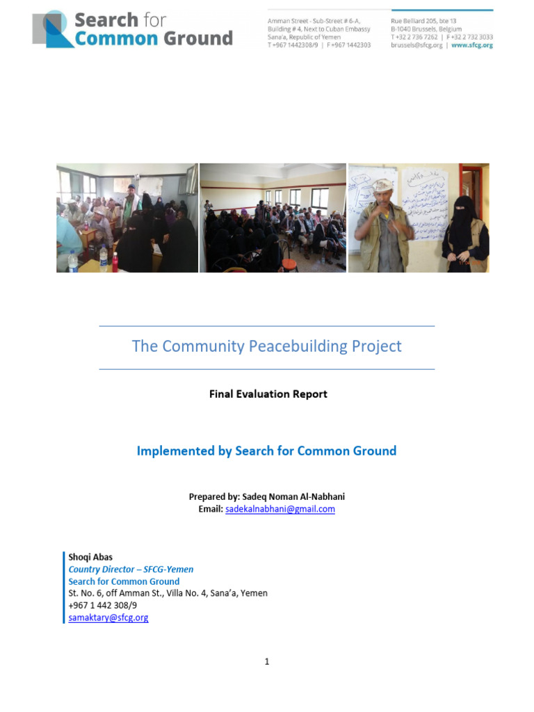 Final Evaluation Report The Community Peacebuilding Project | PDF ...