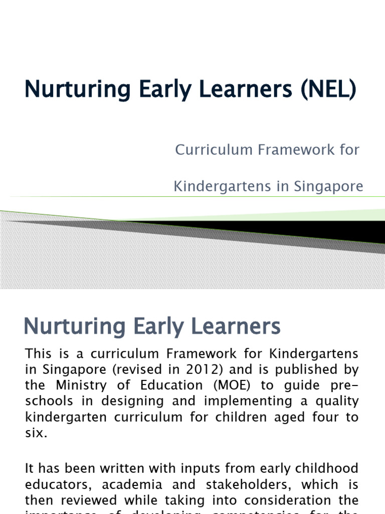 NEL - SG Kindergarten Curriculum Framework | PDF | Preschool | Curriculum
