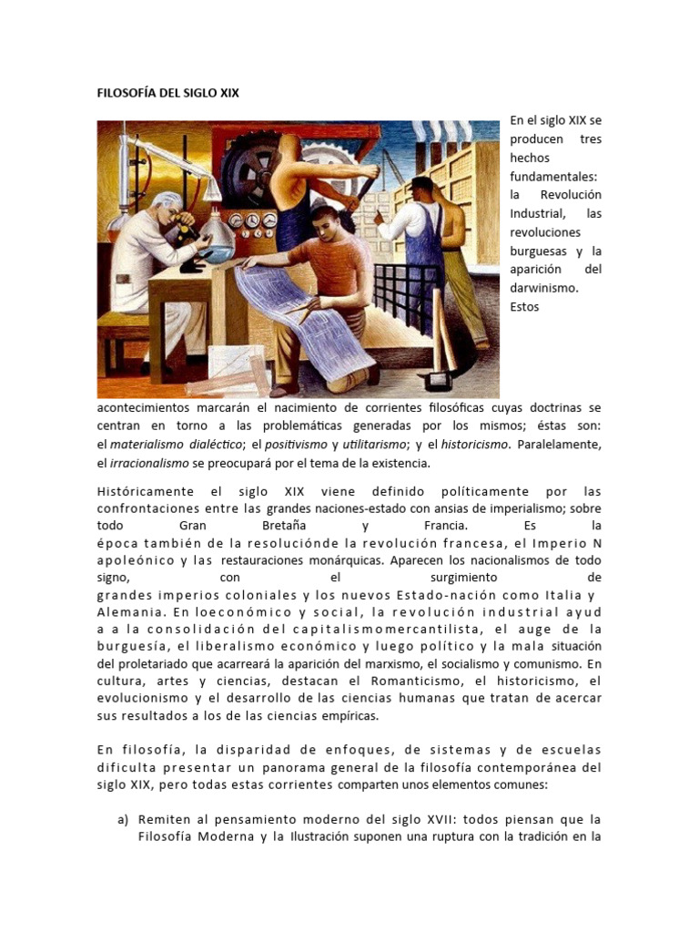 FILOSOFÍA DEL SIGLO XIX 11° GRADO | PDF | Idealismo alemán | Georg ...