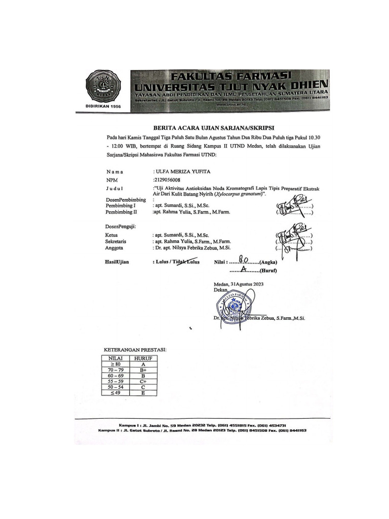 Tanda Terima Dan Ba Ulfa | PDF