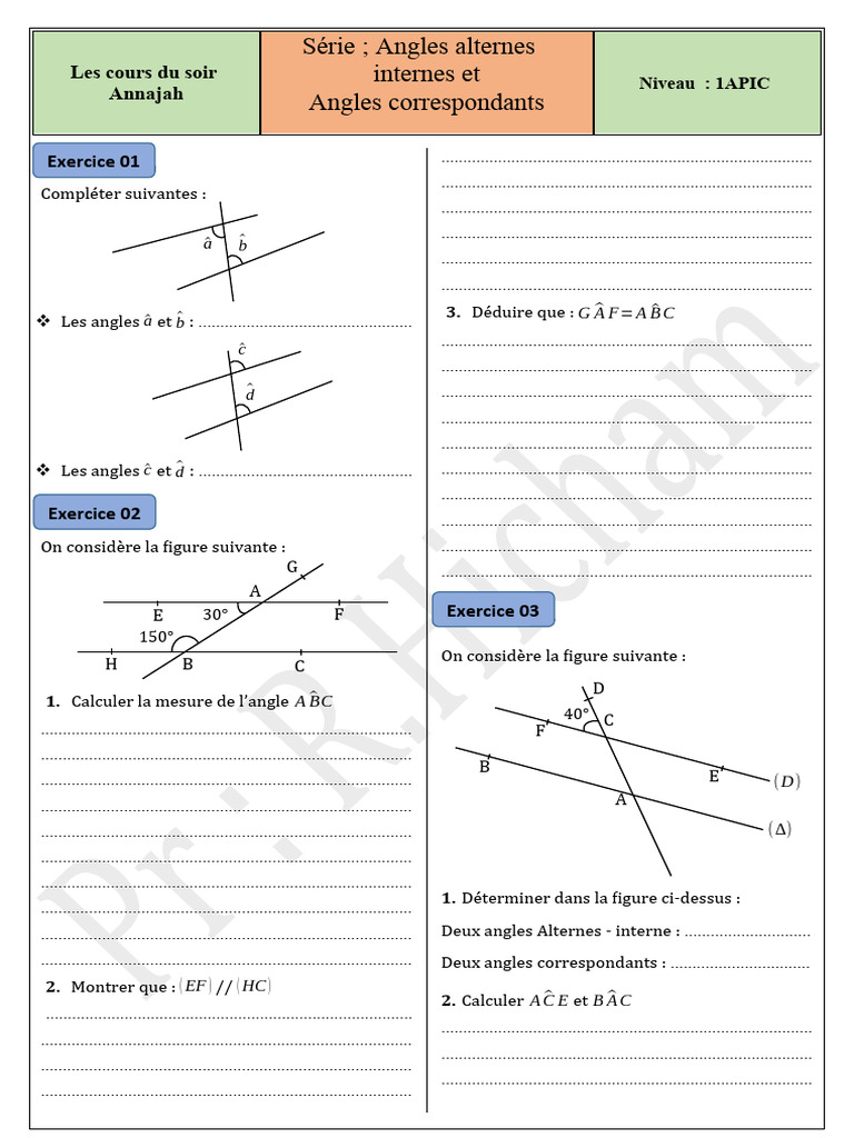 Angles formés par parallèles et sécantes | PDF