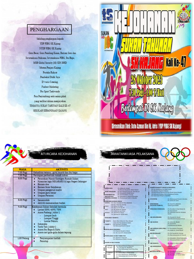 Buku Program Sukan Tahun 2023 Lates | PDF