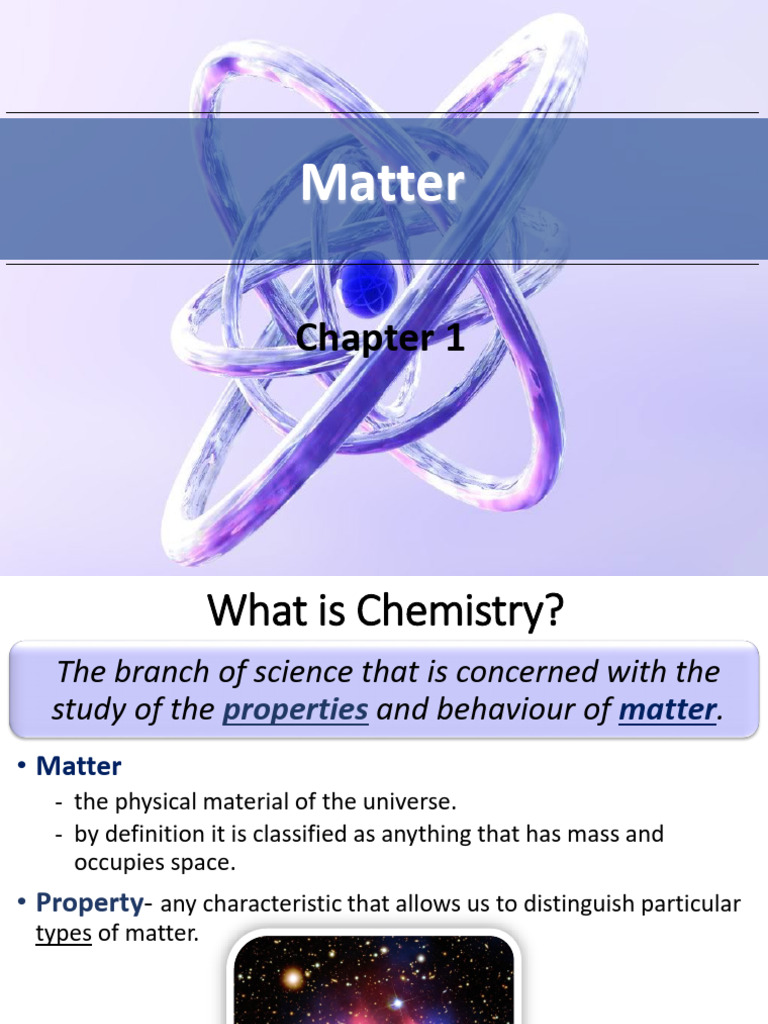 Chapter 1 Matter Eng | Download Free PDF | Atoms | Ion
