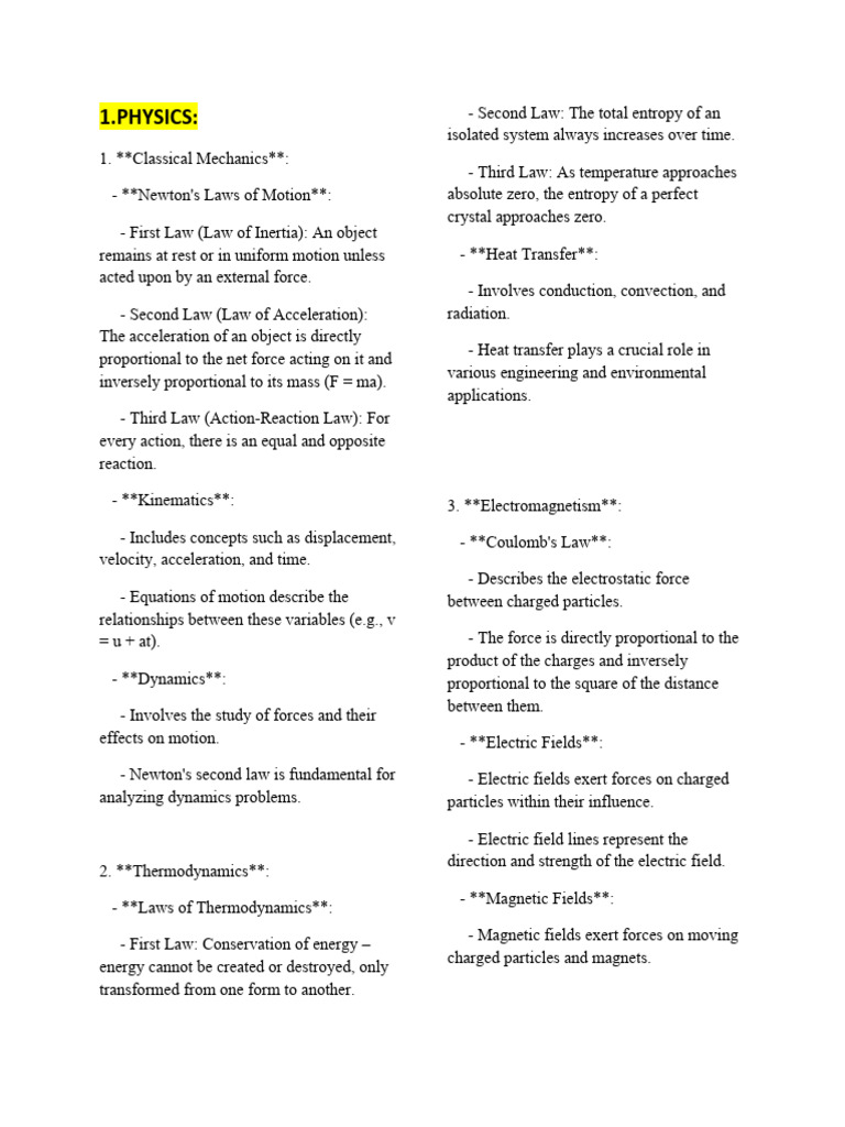 GENERAL KNOWLEDGE in SCIENCE (NAT REVIEWER) | PDF | Force | Waves