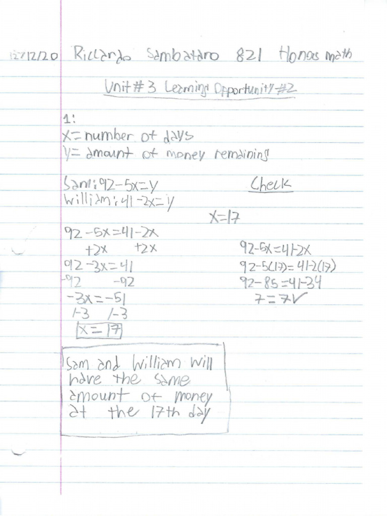 RICCARDO SAMBATARO - Unit #3 Learning Opportunity #2 | PDF