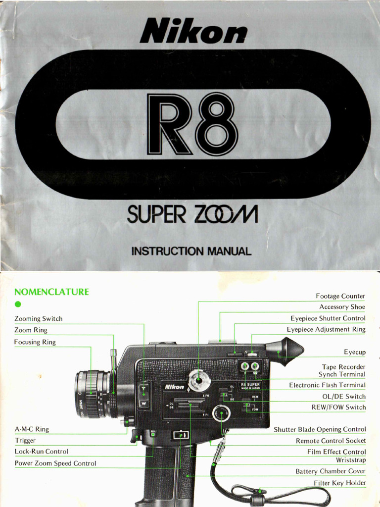 Nikon R8 Instruction Manual - English | PDF | Shutter Speed | Camera