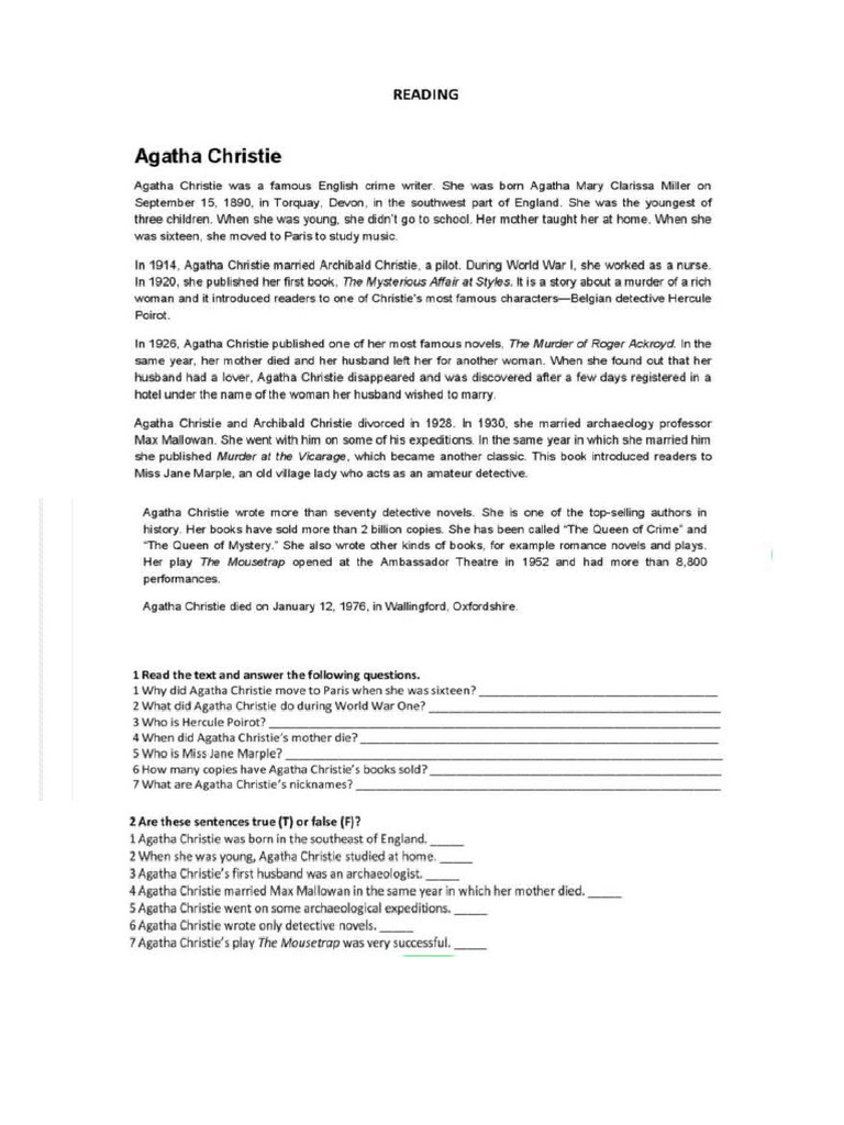 Agatha Christie 2023 Biography | PDF