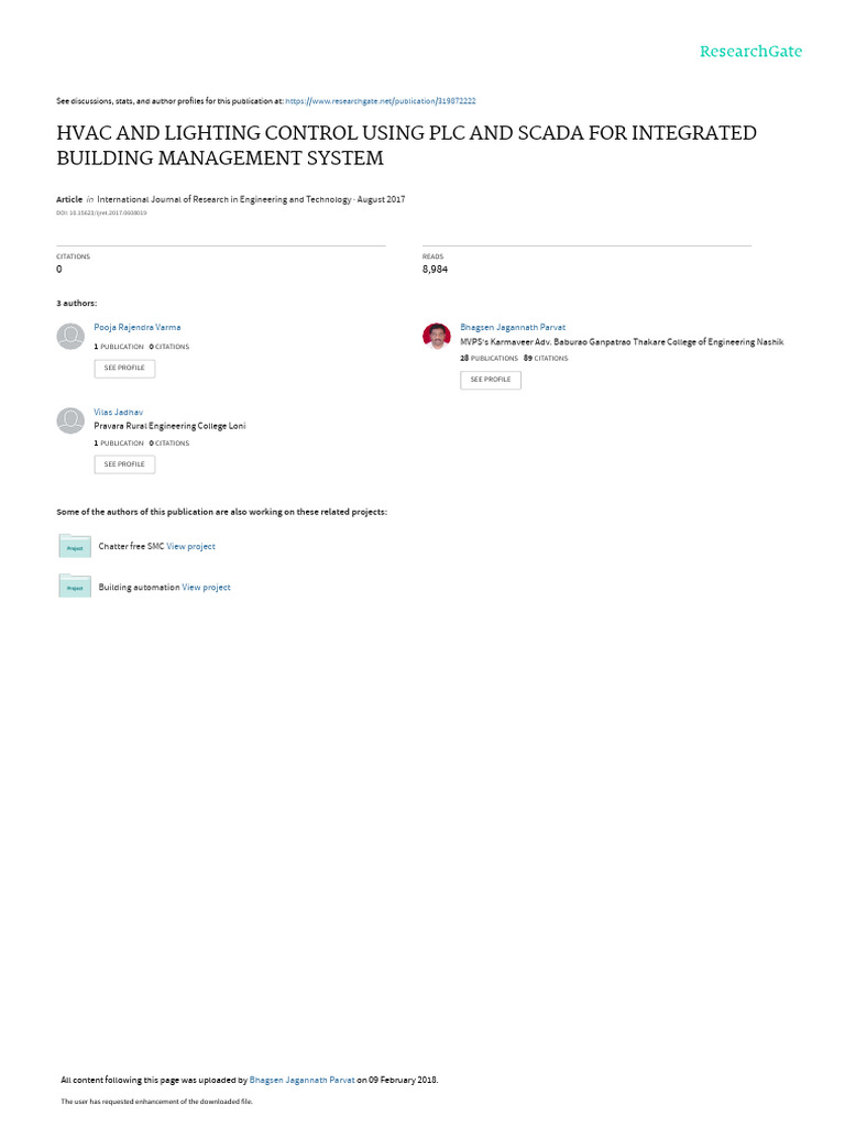 Hvac and Lighting Control Using PLC and Scada For | PDF | Programmable ...