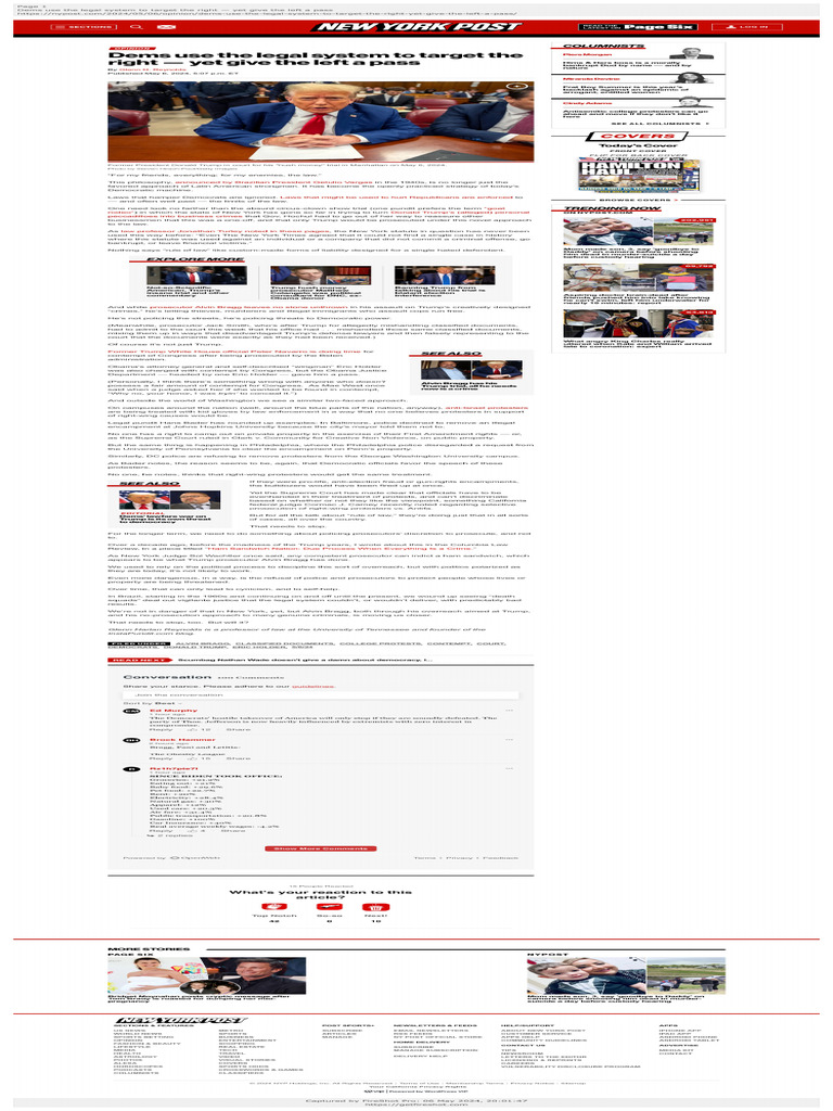 Dems Use the Legal System to Target the Right — Yet Give the Left a Pass | PDF | Prosecutor ...