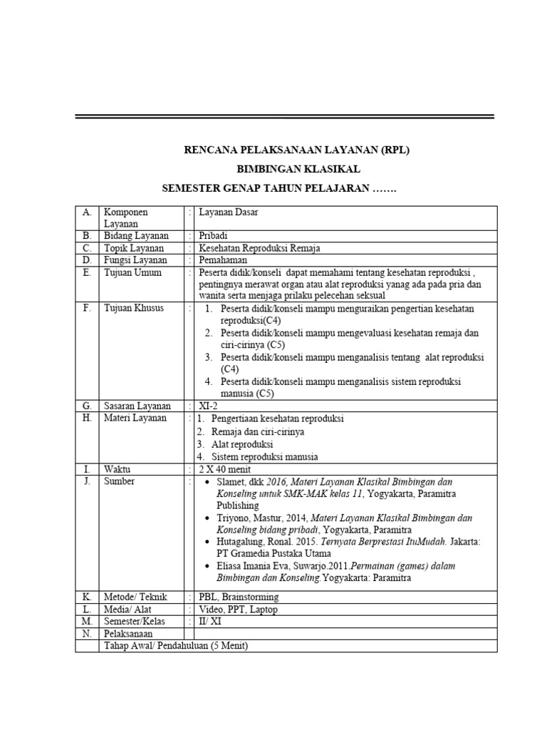 2. RPL XI Genap- KESEHATAN REPRODUKSI REMAJA fix | PDF