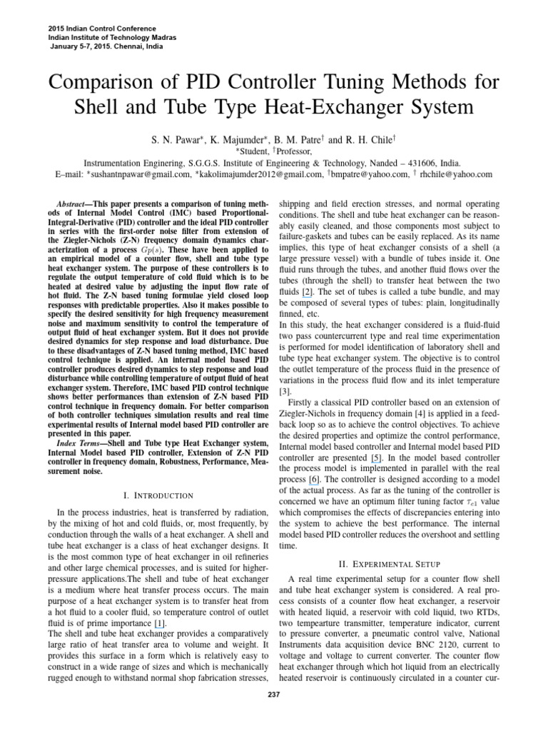 Comparison of PID Controller Tuning Meth | PDF | Control Theory | Heat ...