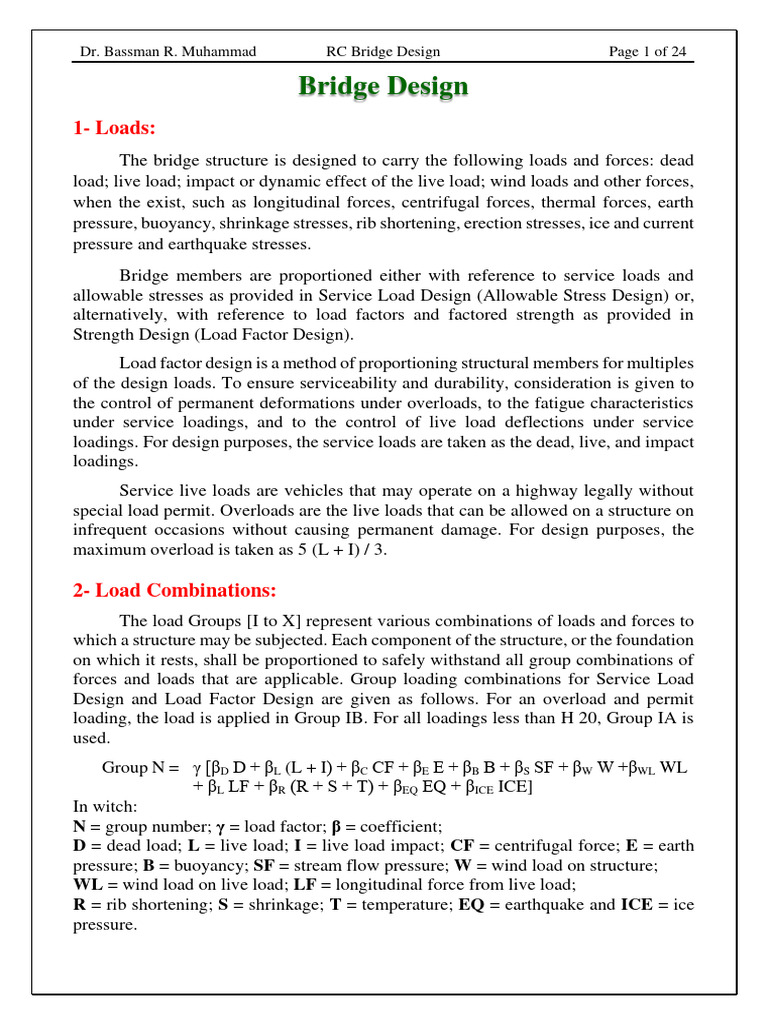 Bridge Design Lectures | PDF | Beam (Structure) | Bending