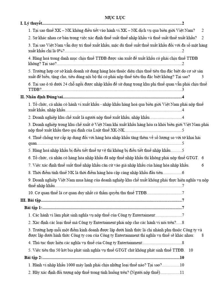 THUẾ XK - NK - TCC | PDF