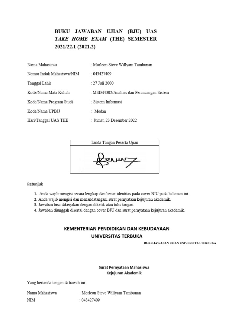 THE Analisis Dan Perancangan Sistem MSIM4302 | PDF