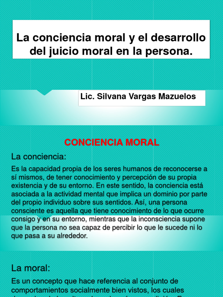 Conciencia Moral y Juicio Moral | PDF | Moralidad | Conciencia