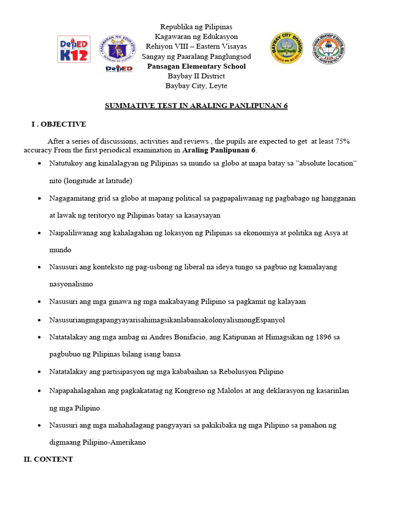 PT - Tos AP 6 K To 12 | PDF