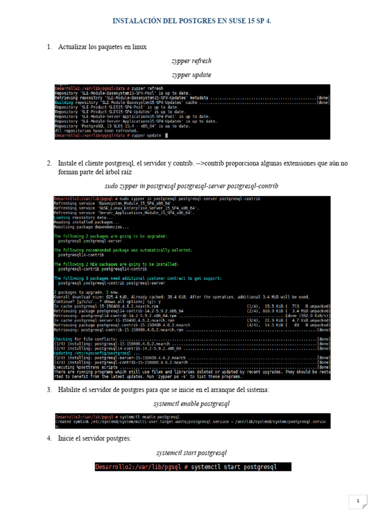 Instalación Del Postgres en Suse 15 SP 4. | PDF | Archivo de computadora | Contraseña